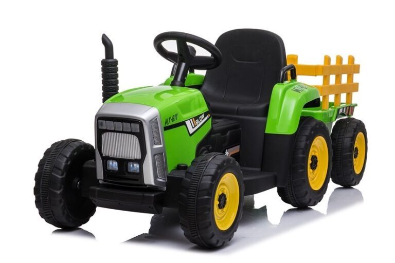 Elektrisk traktor for barn gummihjul 12v fjernkontroll - Norsat AS