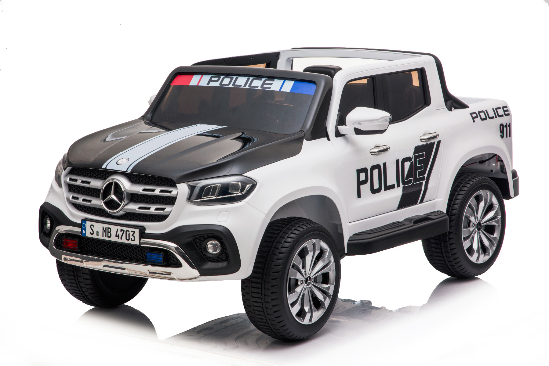 Mercedes Benz X-Class Police el bil gummihjul 2,4G Exclusive – Norsat AS